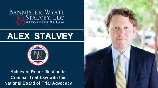 Attorney Alex Stalvey achieves recertification in criminal trial law ...