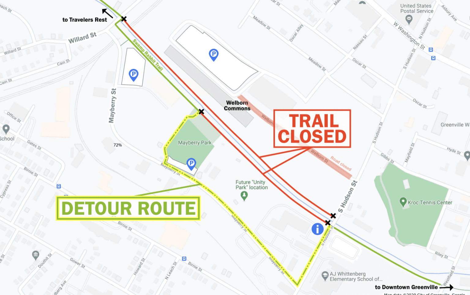 Trail detour around Unity Park to begin February 8 - Who's On The Move