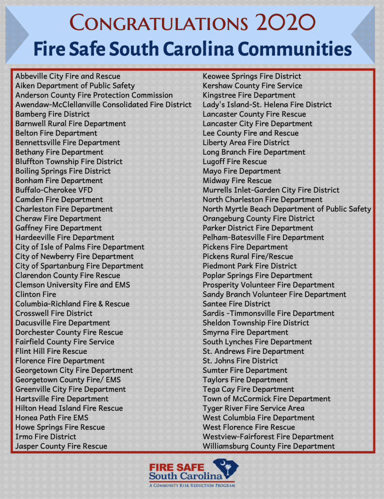 Clinton Fire Department Receives “Fire Safe South Carolina” Community ...