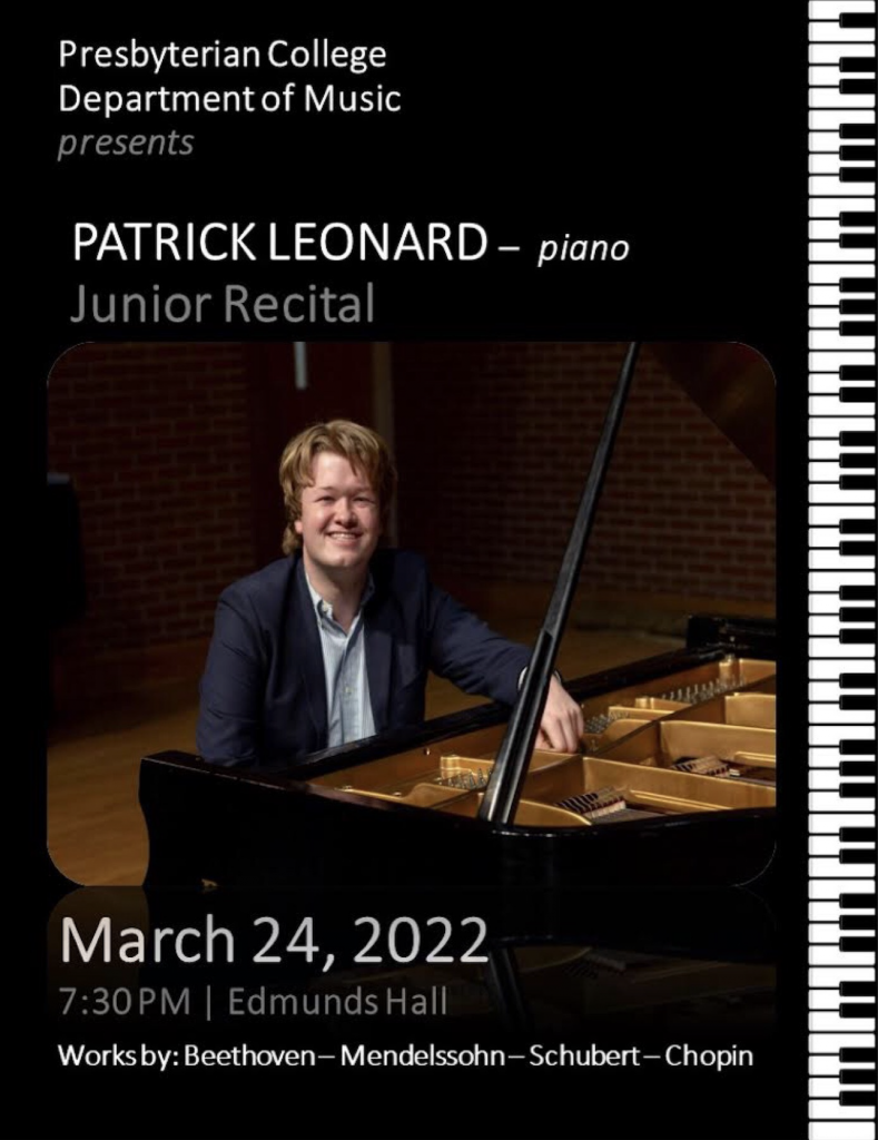 PC Junior Patrick Leonard to Perform Recital on March 24 - Who's On The ...