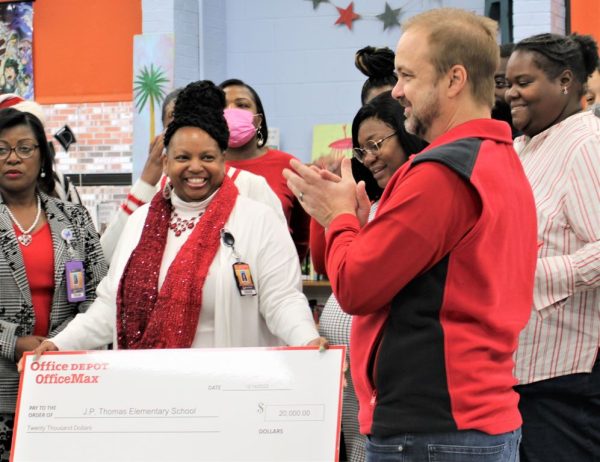 John P. Thomas Elementary School receives $20,000 donation from Office Depot - Who's On The Move