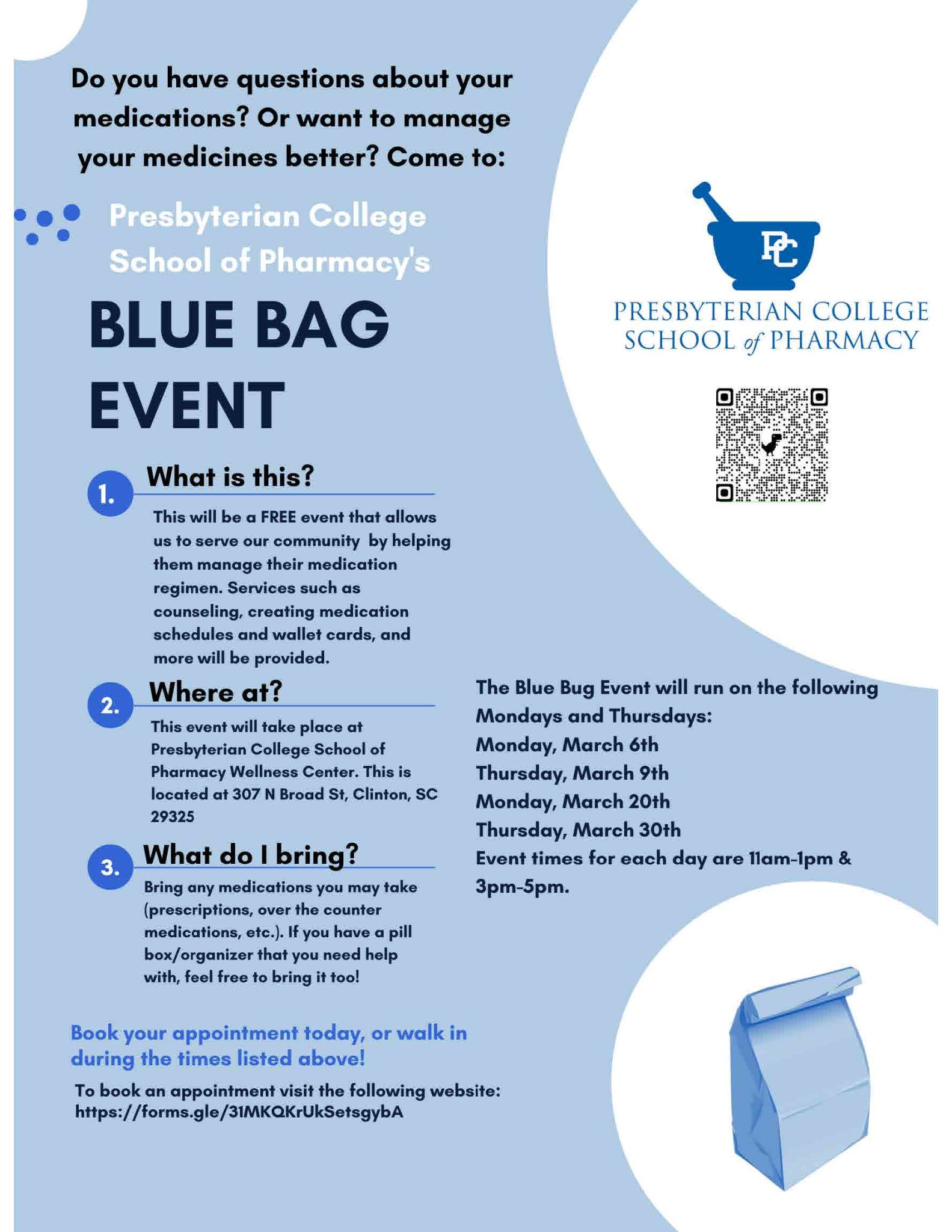 PC School of Pharmacy Blue Bag Event - Who's On The Move