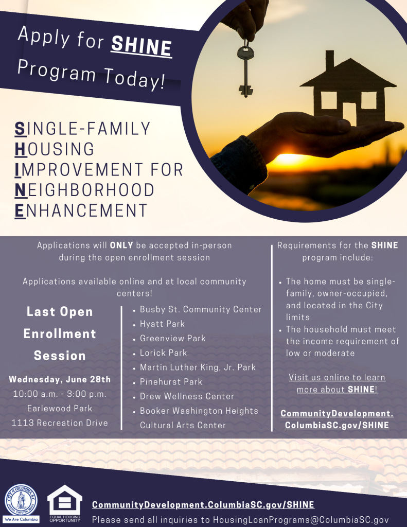 Community Development is accepting applications for the SHINE program ...