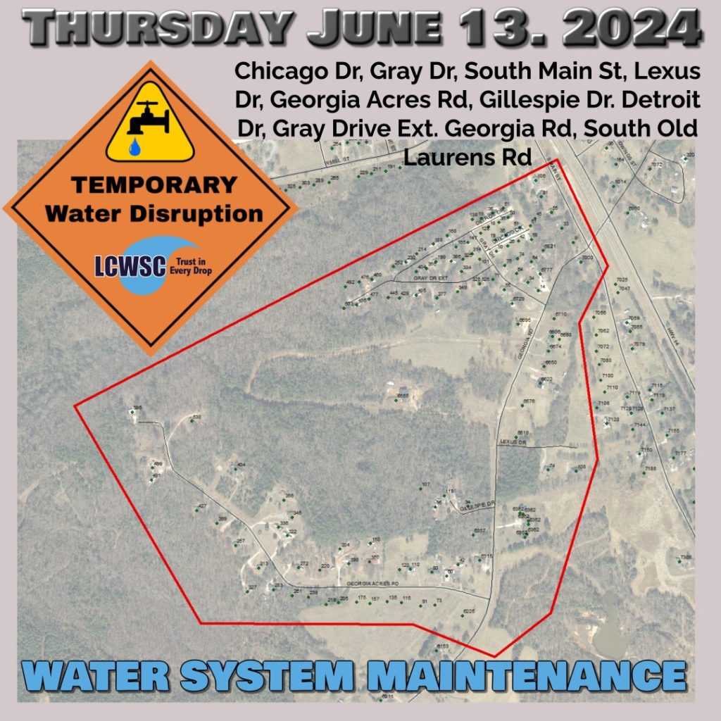 LCWSC Notice of Temporary Water Service Interruption for Maintenance - Who's On The Move