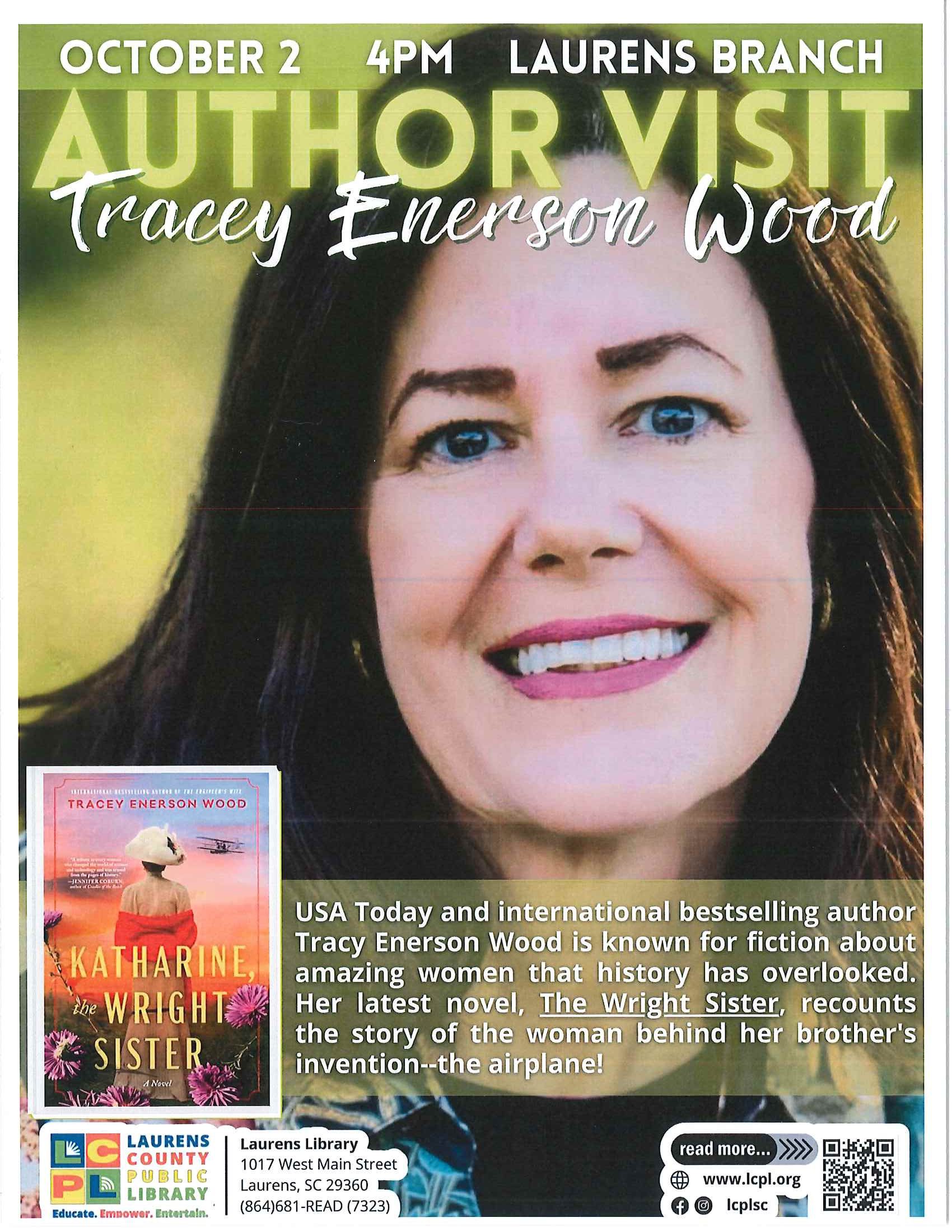Bestselling Author Tracy Enerson Wood to Share Untold Stories at ...