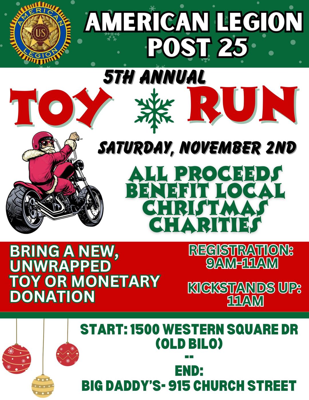 American Legion Post 25 Prepares for Fifth Annual Toy Run on Saturday ...