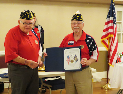 District 10 Commander Wayne Hipp Recognized for 10 Years of Service ...
