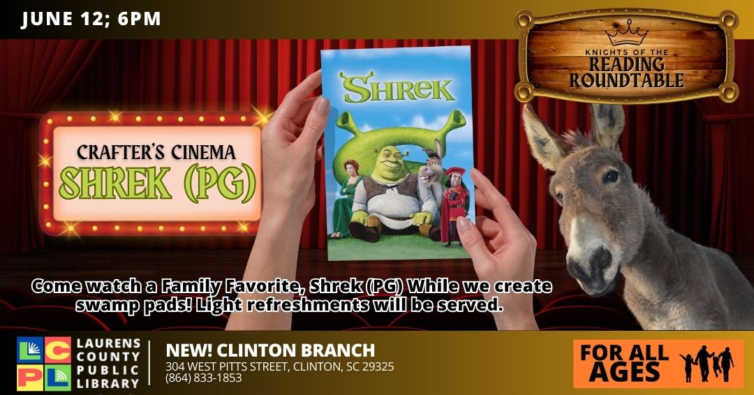 Shrek Hits the Big Screen at Clinton Library’s Crafters Cinema Night ...