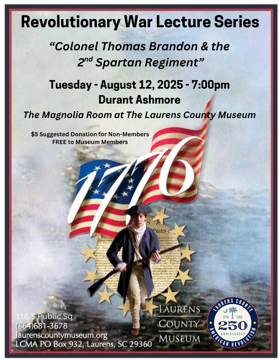 Join Durant Ashmore for Revolutionary War Lecture on Colonel Thomas ...