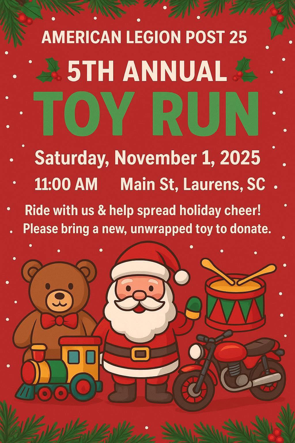 American Legion Post 25 Gears Up for 5th Annual Toy Run - Who's On The Move