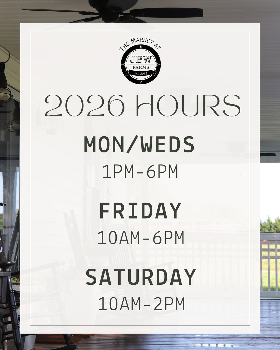 JBW Farms Homestead Announces Updated Market Hours for 2026 - Who's On ...
