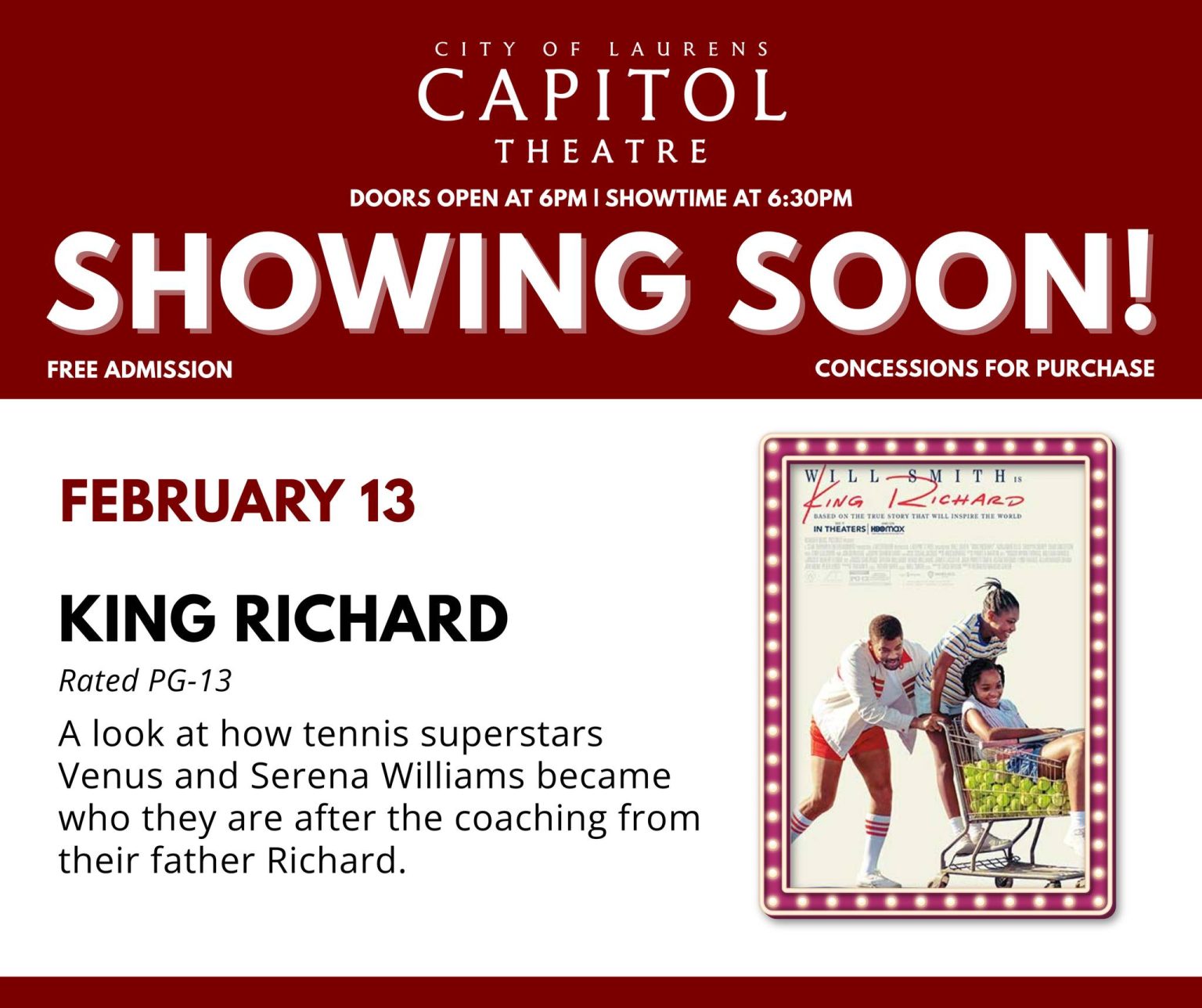 Free Community Movie Night Set for February 13 at Capitol Theatre - Who ...