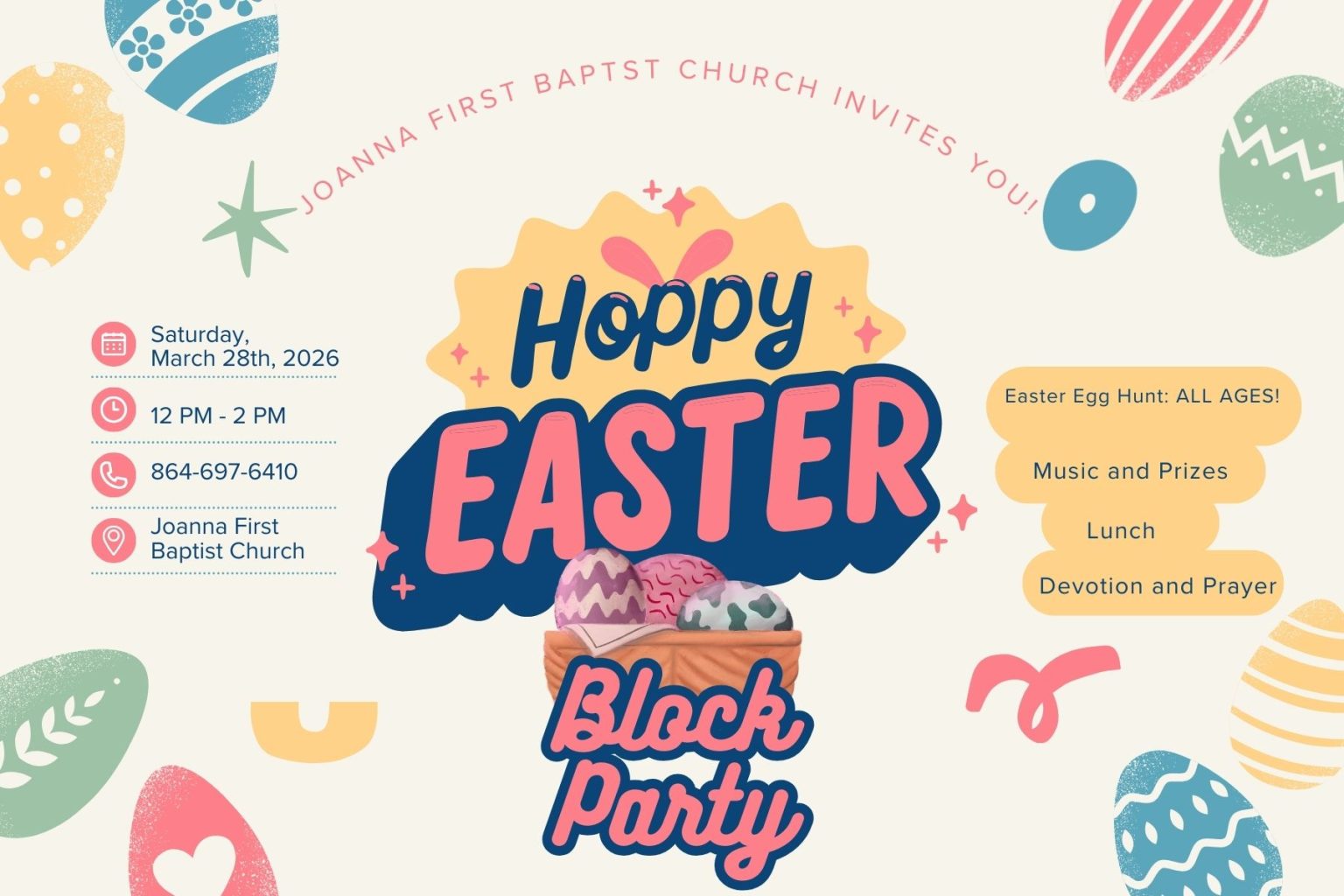 Joanna First Baptist Church to Host Easter Block Party on March 28 ...